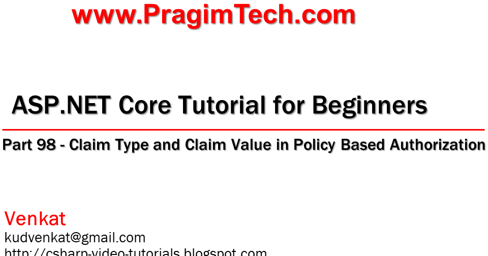 Sql server, .net and c# video tutorial: Claim type and claim value in ...
