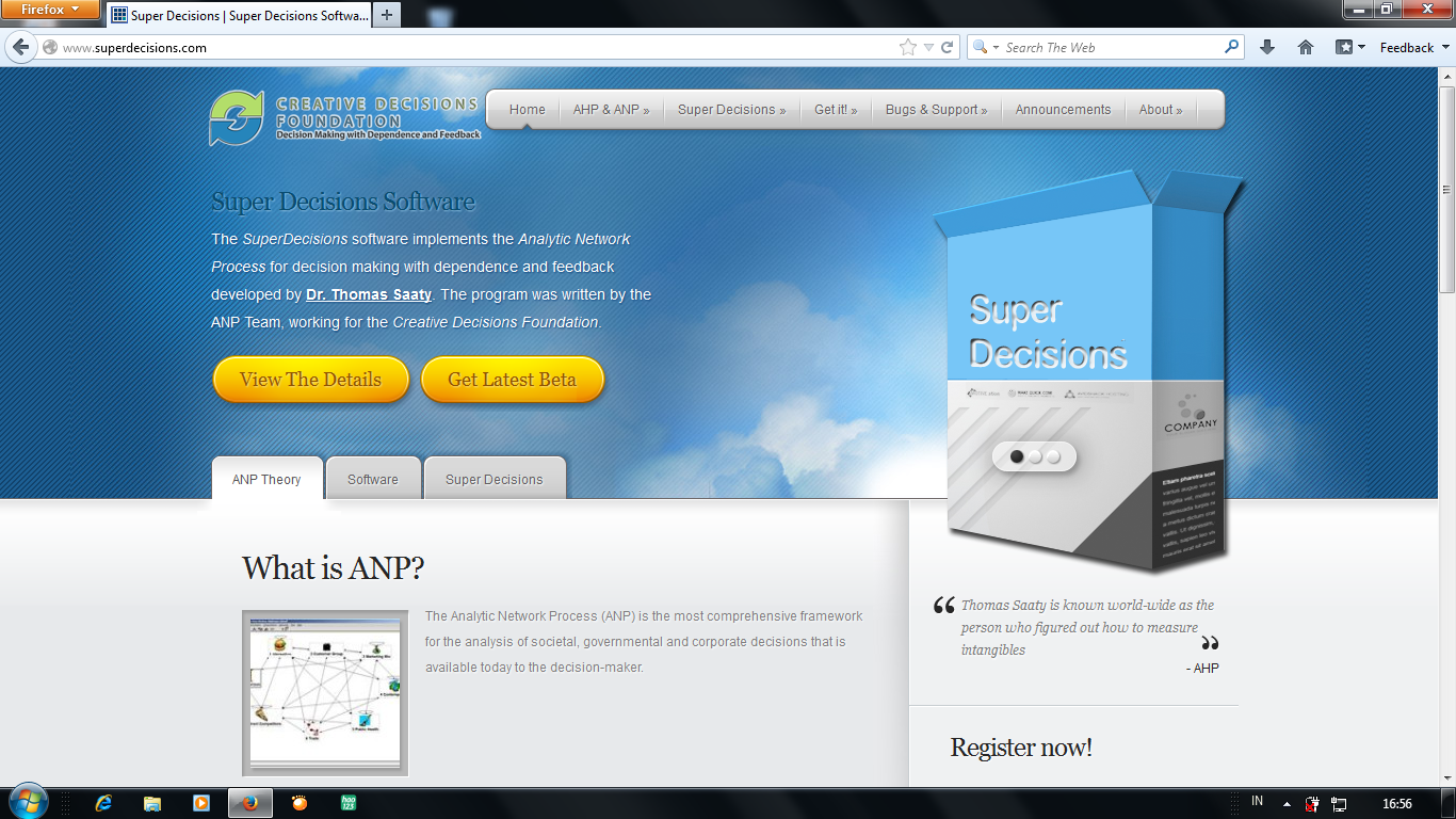 Metode ANP: SuperDecisions.com: Software ANP