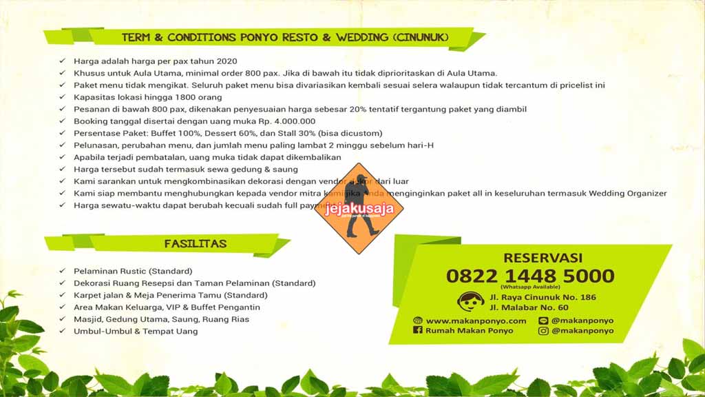 Rumah Makan Ponyo Resto & Wedding Cinunuk Miboga Rasa - jejakusaja