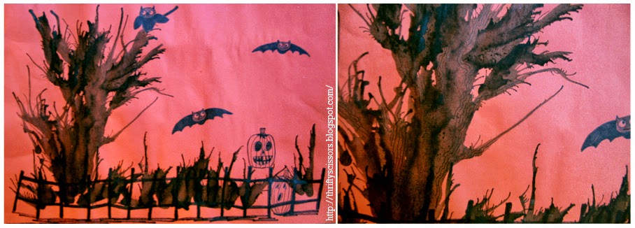 "Spooky" Tree Watercolor Painting | Thrifty Scissors