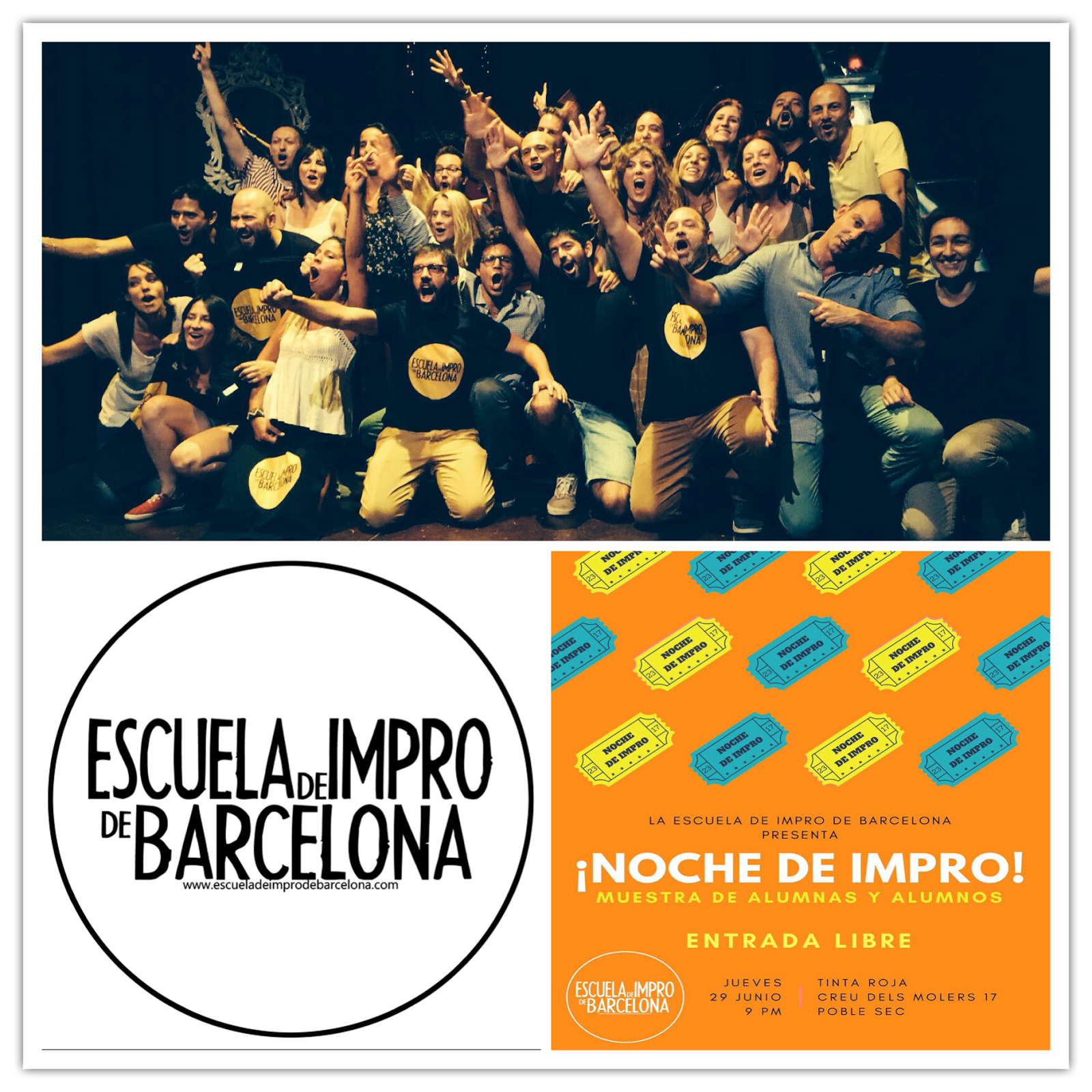 Escuela de Impro de Barcelona, Clases de IMPROVISACIÓN.: julio 2017