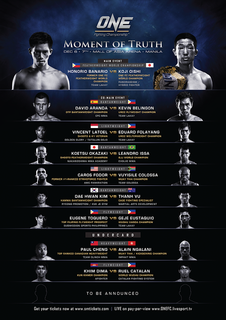 ONE FC: Moment of Truth - 7 Filipinos and 13 Foreigners Battle It Out ...
