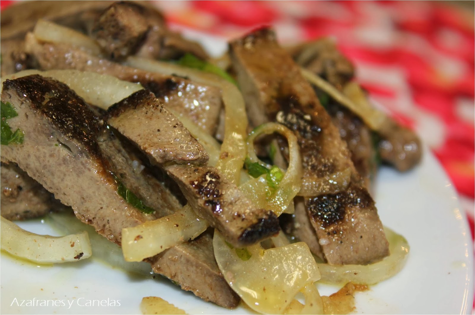 Hígado de cerdo aliñado | Azafranes y Canelas