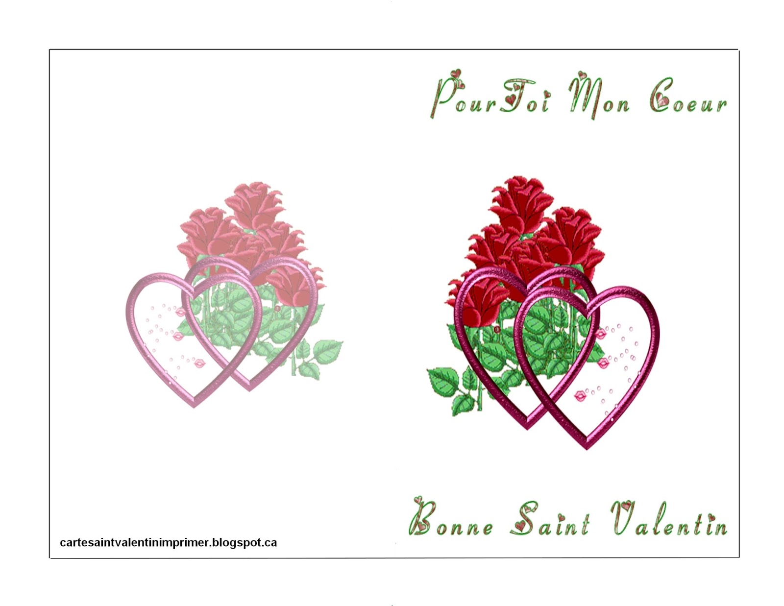 Carte gratuite à imprimer: Carte St-Valentin à imprimer gratuite