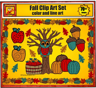 Charlotte's Clips and Kindergarten Kids: Free Fall Clip art and Printables