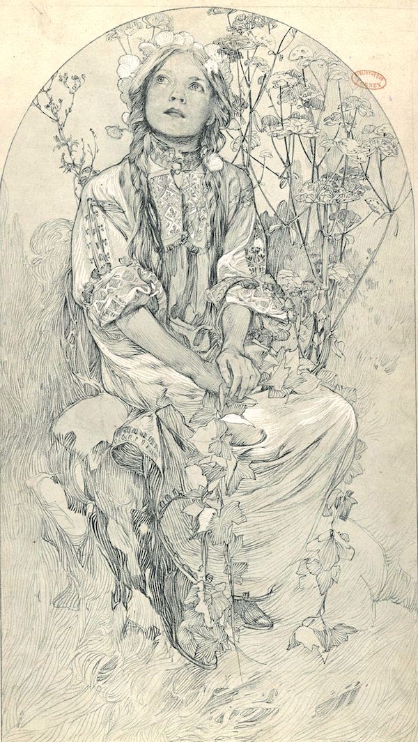 Art Contrarian: Some Alphonse Mucha Drawings