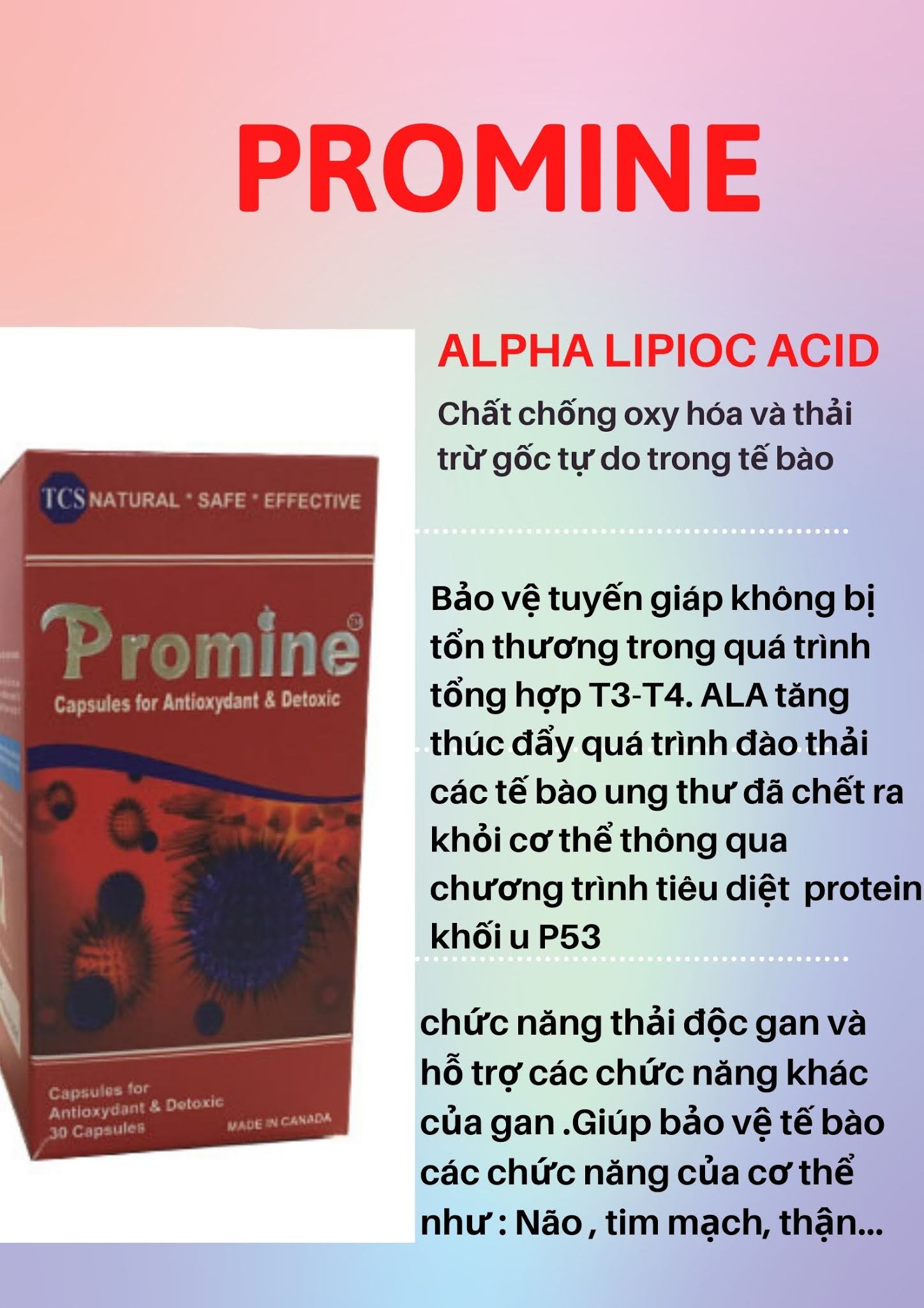 Thuốc Promine - Bảo vệ tế bào trong quá trình điều trị iod 131