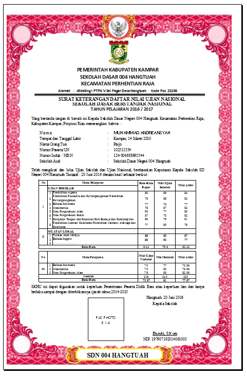 APLIKASI SKHU/STL SEKOLAH DASAR | Inspirasi Si Kecil