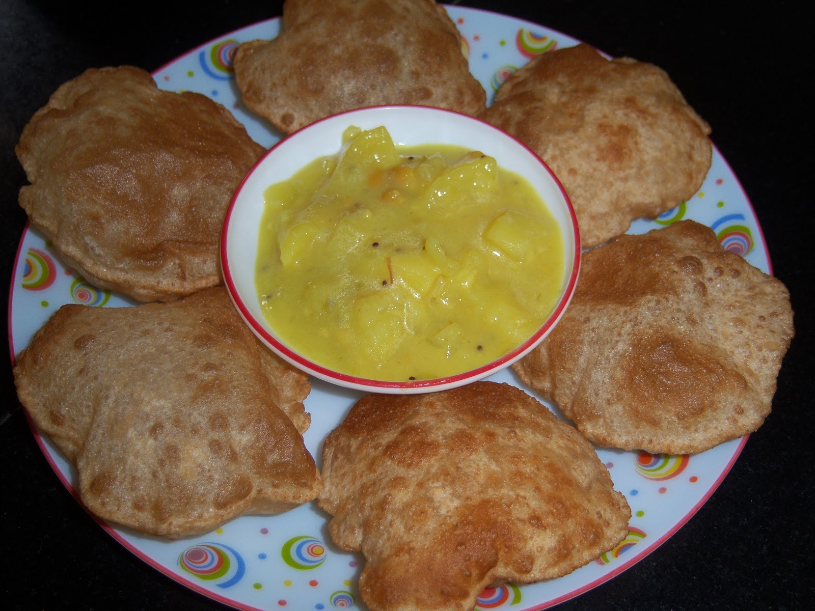 Poori with Aloo Kura/ Potato Curry - E.A.T. easyvegrecipes