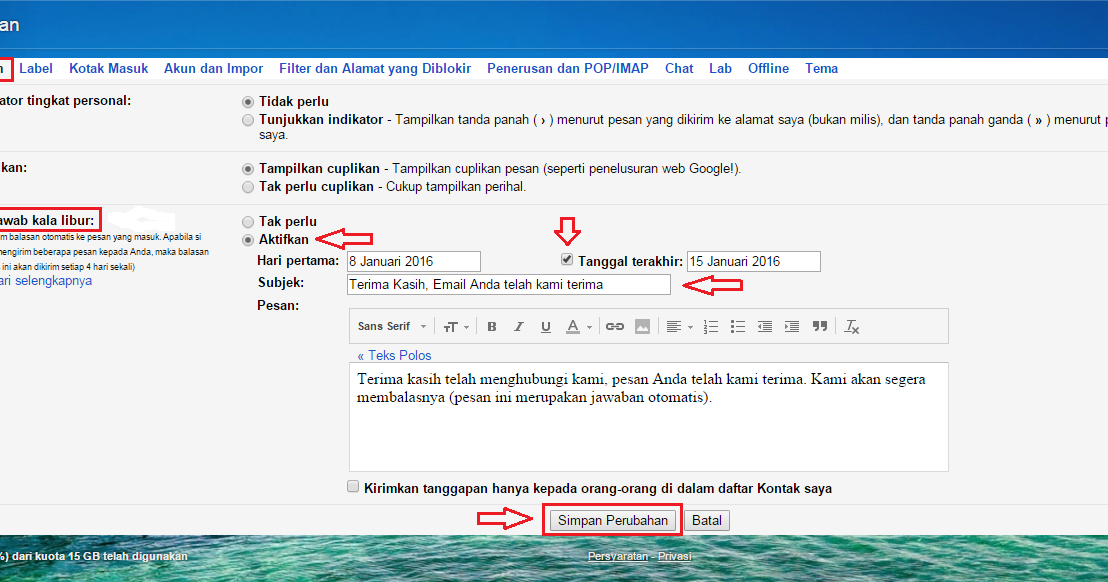 Cara Membalas Email Masuk Secara Otomatis Di Gmail ~ Cari2-Cara