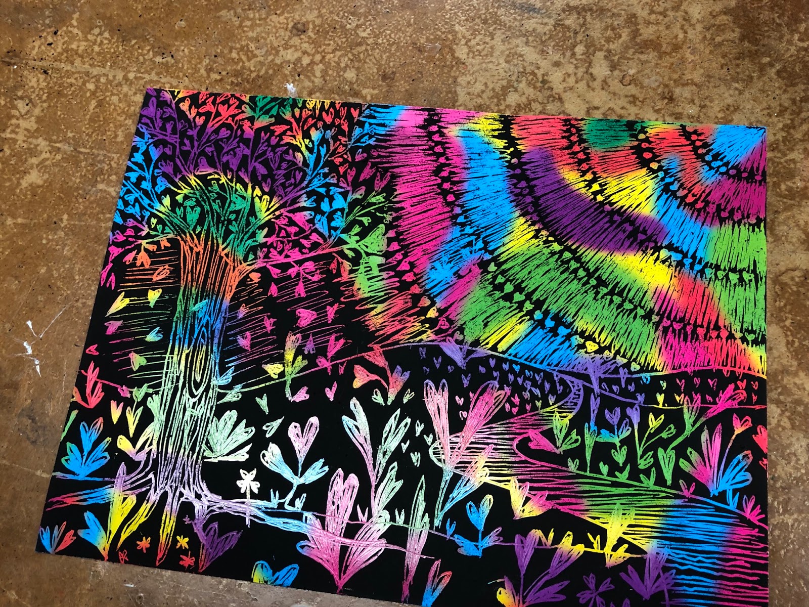 Seasons of fruit scratch art- June session