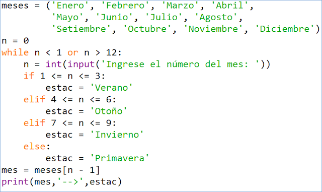 Ejercicios de Python : 2020