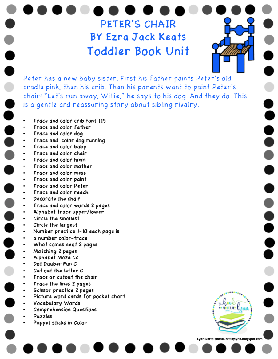 PETER'S CHAIR TODDLER BOOK UNIT ~ Book Units by Lynn