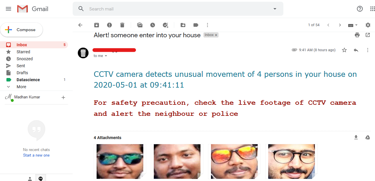 Detecting Stranger Through Cctv Camera And Alerting The Owner