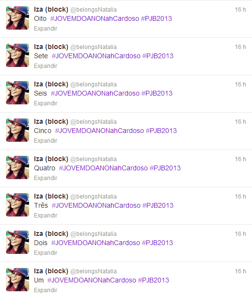 Diário de uma Nahzete : Usem: #JOVEMDOANONahCardoso #PJB2013