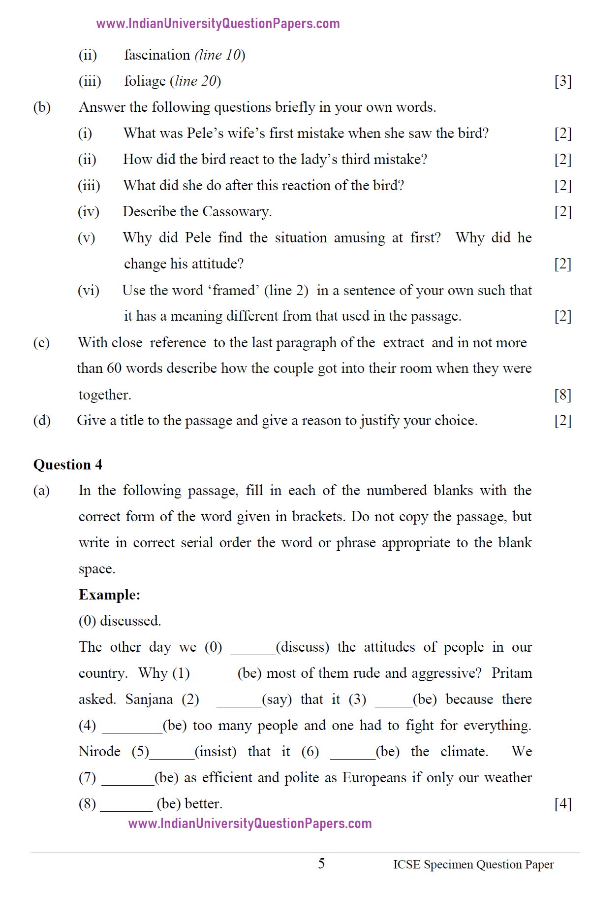 ICSE, XII Class, English Language, English Paper - I, 2017 Question ...