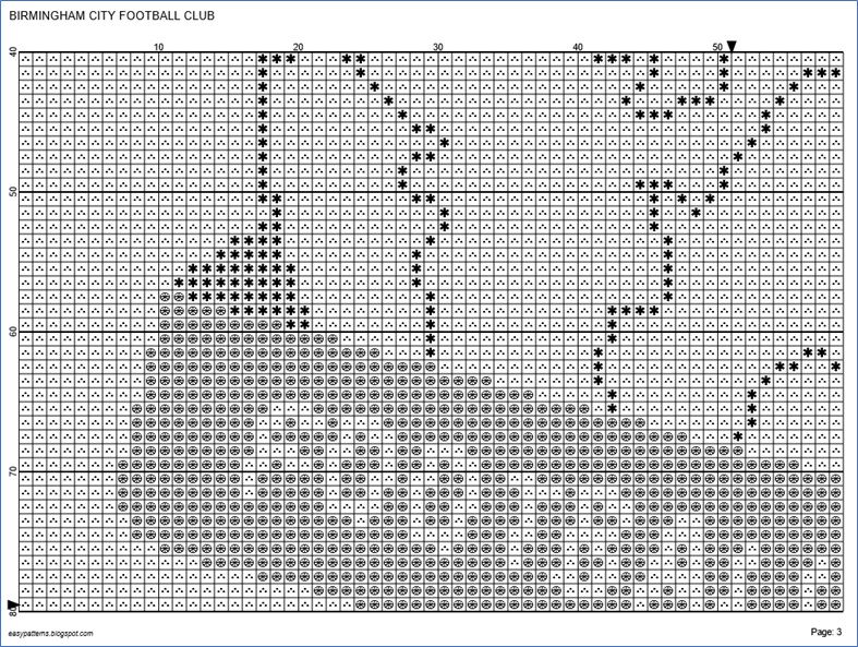 EASY PATTERNS: Birmingham City FC cross-stitch pattern