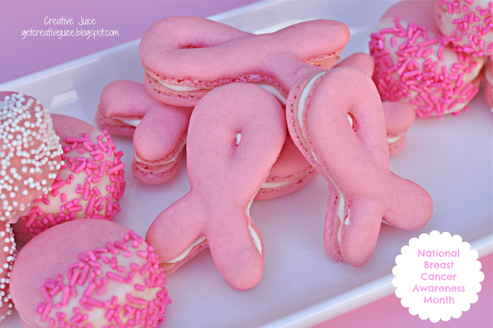 Pink Ribbon Macarons Recipe - Party Ideas | Party Printables Blog