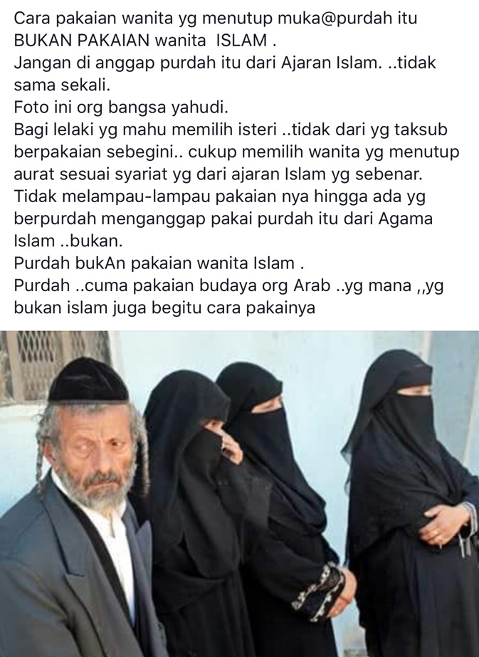 walk on wings, tread in air: Purdah bukan pakaian Islam..?