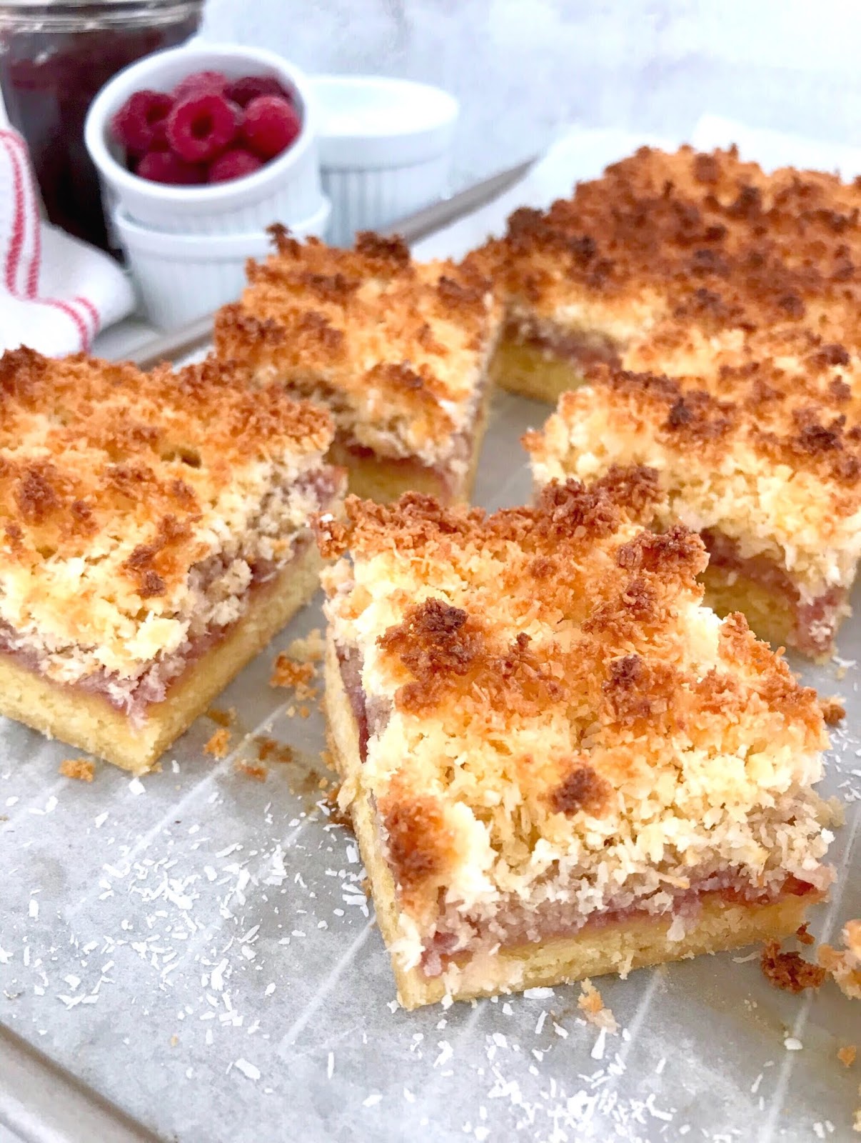 Raspberry Coconut Slice