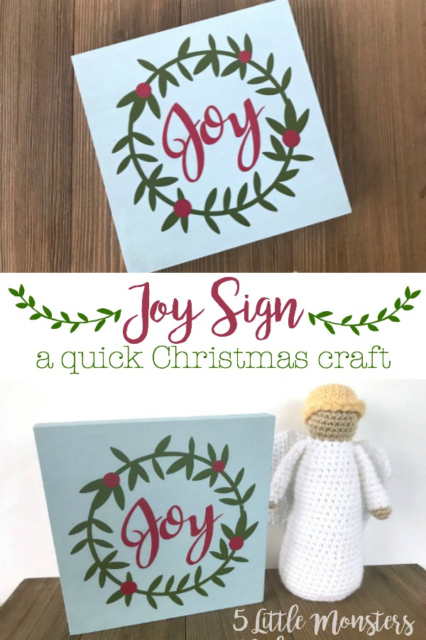 5 Little Monsters: Joy Sign- A Quick Christmas Craft
