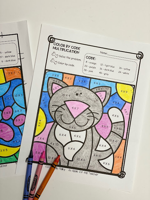 An Apple For The Teacher: Pets Color By Number Worksheets
