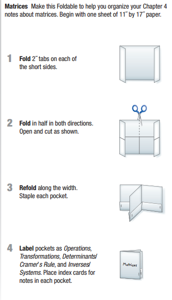 Planting ideas: Made for Math Monday * Foldable for introducing matrices