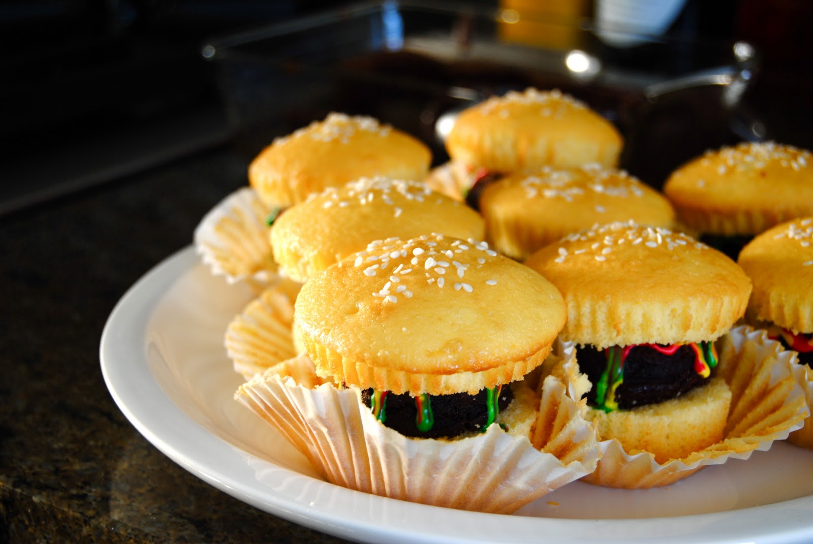 baked with love: Mini Hamburger Slider Cupcakes