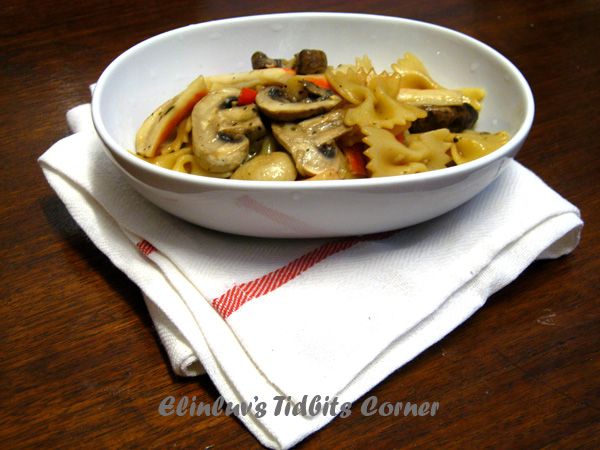 Elinluv's Tidbits Corner: Pasta With White And Brown Button Mushrooms ...