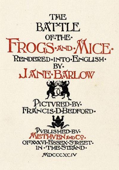 Freebookapalooza: Barlow. The battle of the frogs and mice