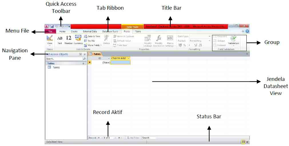 APLIKASI PERKANTORAN MICROSOFT ACCESS ~ TEKNIK INFORMATIKA