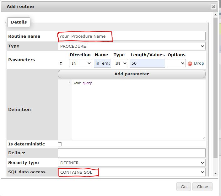 Multiple queries in one stored procedure in phpmyadmin ( Xampp Server ) Multiple queries in one stored procedure in phpmyadmin ( Xampp Server )