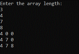 Print lower triangular matrix pattern from given array - MATLAB Programming
