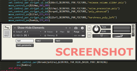 KONTAKT SCRIPTING SHOW HIDE ELEMENTS