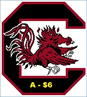 EASY PATTERNS: University of South Carolina Gamecocks cross-stitch pattern