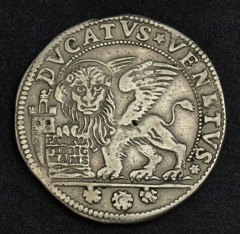 Venetian Coins Silver Ducato coin of 1769, Doge Alvise IV Mocenigo ...