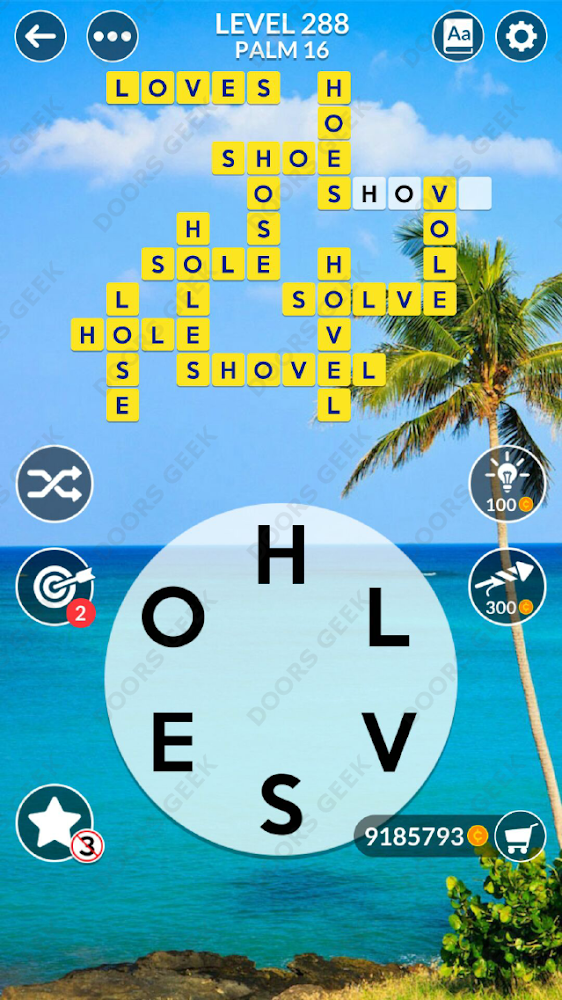 Wordscapes Level 288 Answers ~ Doors Geek