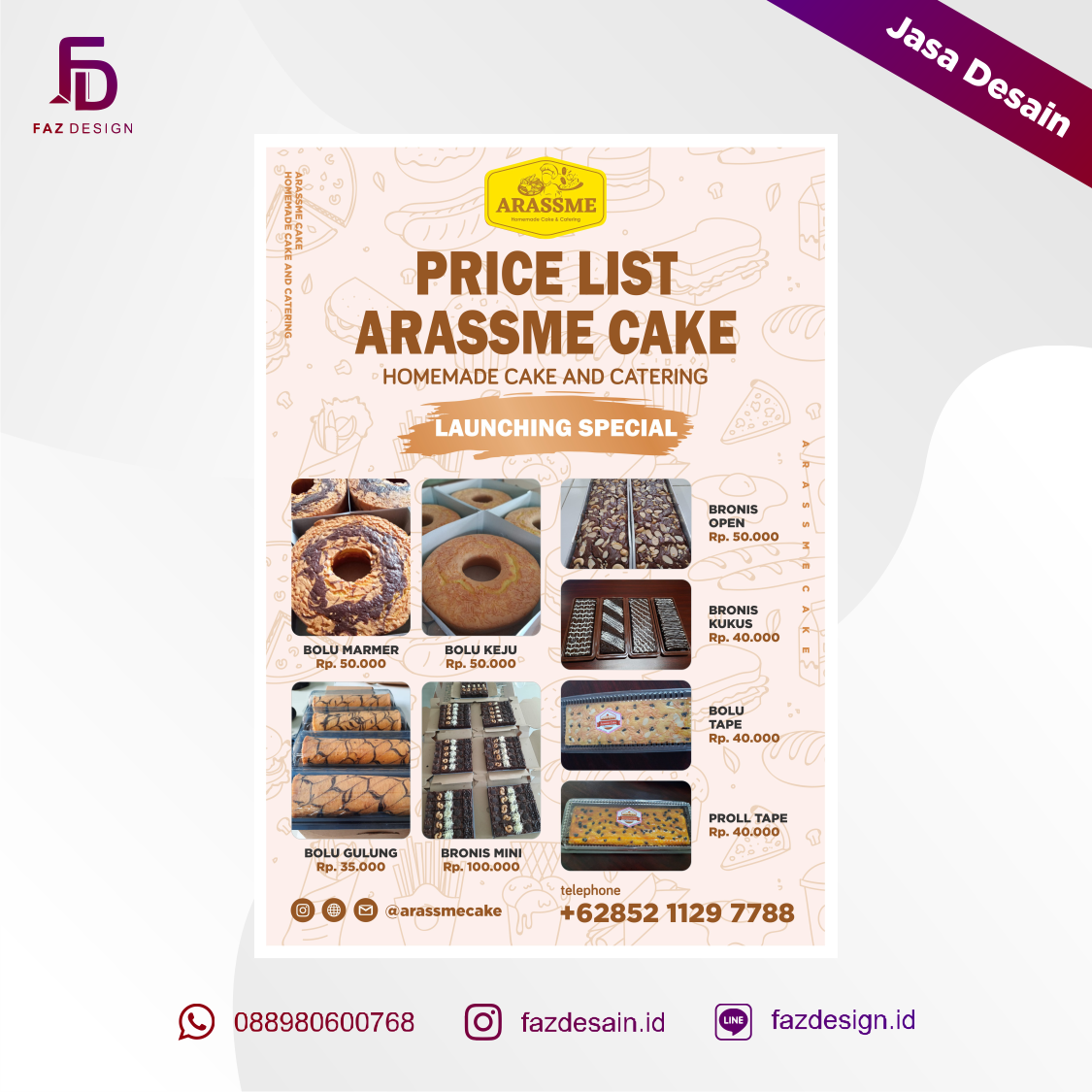 Jasa desain poster promosi makakan roti donat berserta daftar menu ...