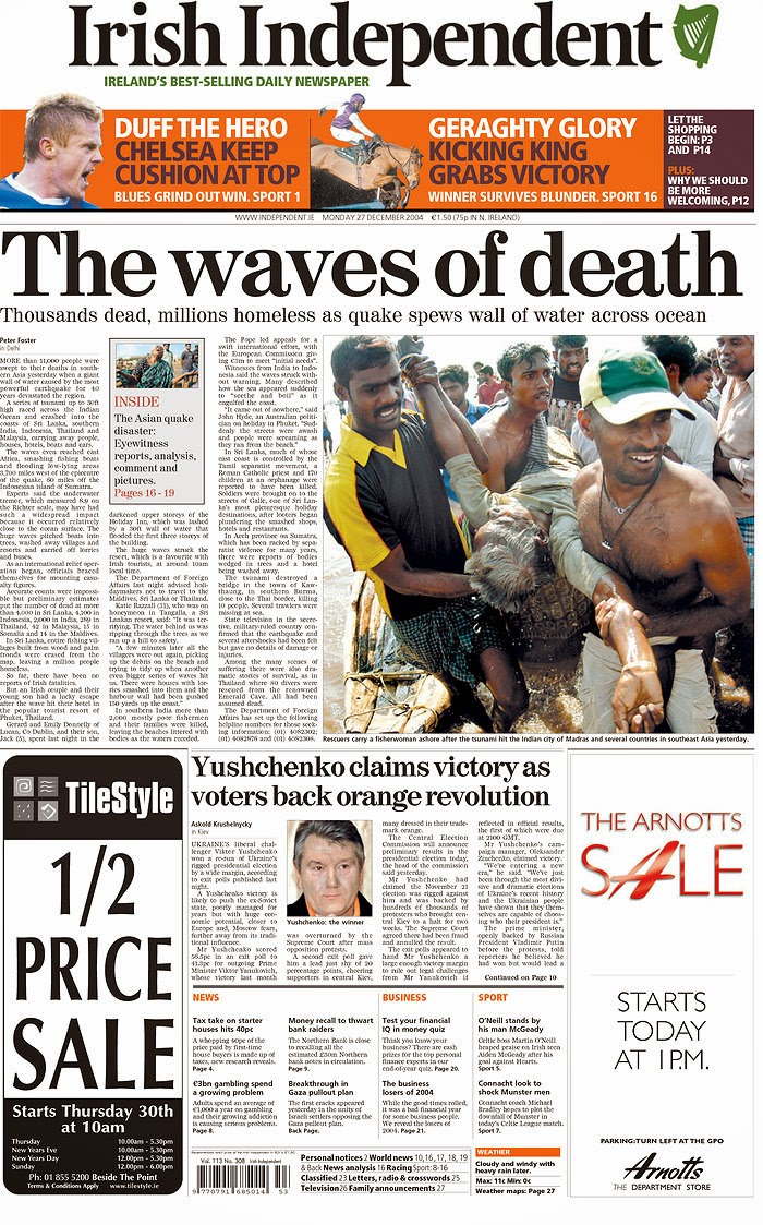 The Friends of Della and Don: Tsunami makes headlines