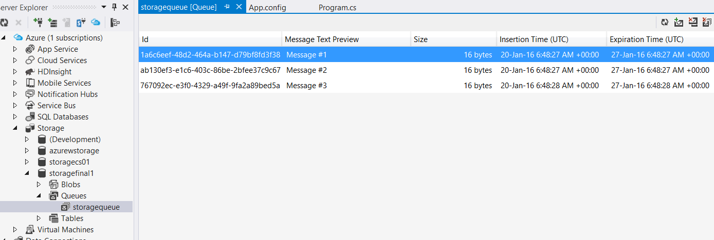 Tutorial4Studies: Azure Storage Queue-Console App