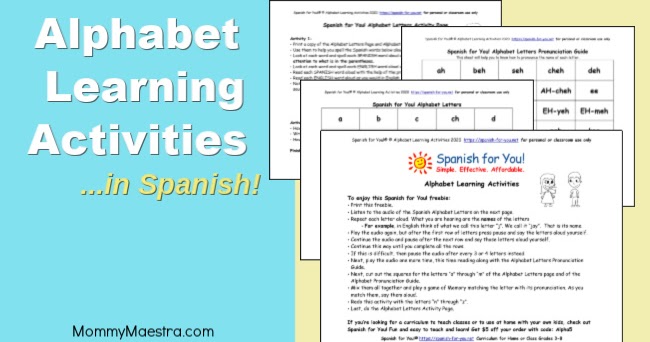 Mommy Maestra: Free Download: Spanish Alphabet Learning Activities