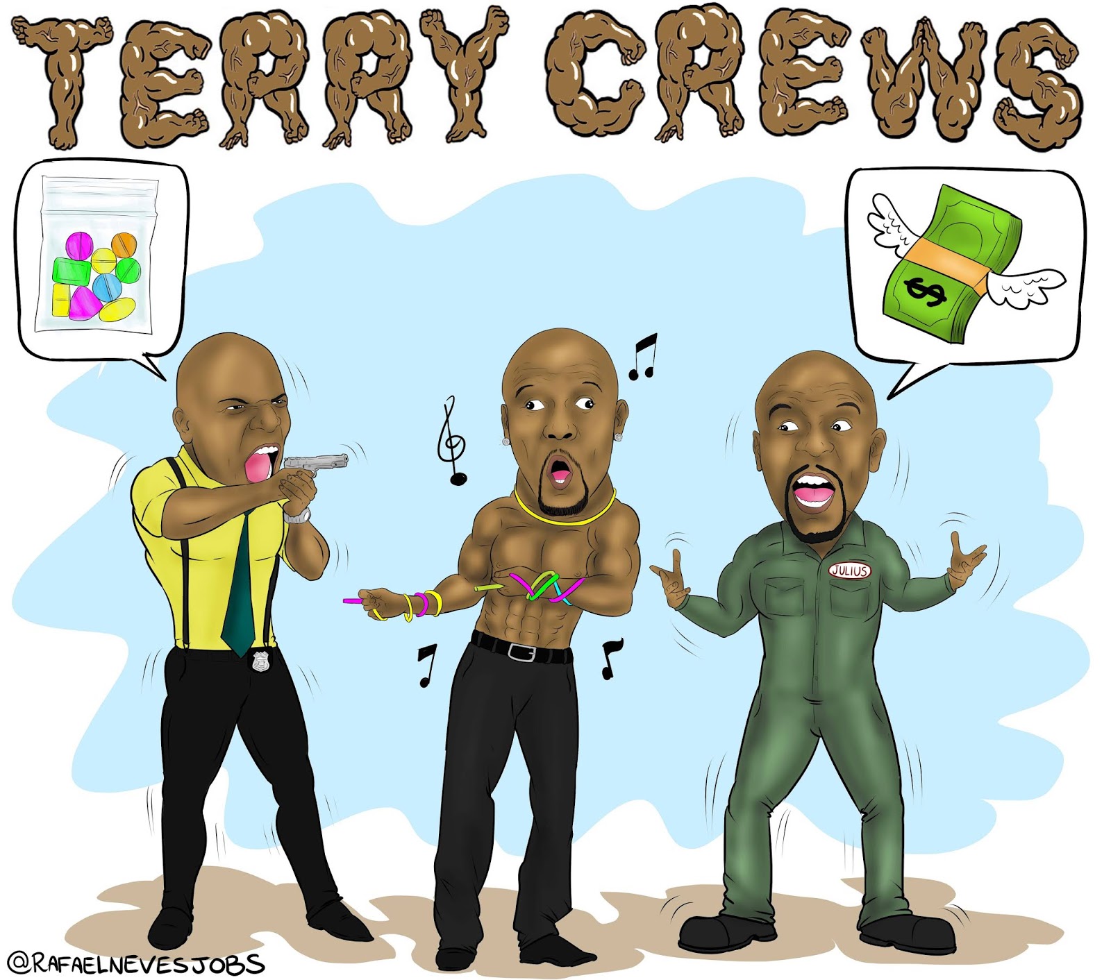 Rafael Neves Caricaturas: Cartoon Terry Crews