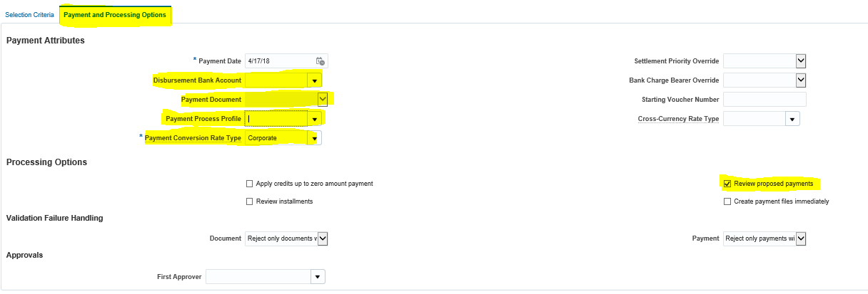 Oracle Application S Blog How To Make Payment In Oracle Fusion By Payment Process Request