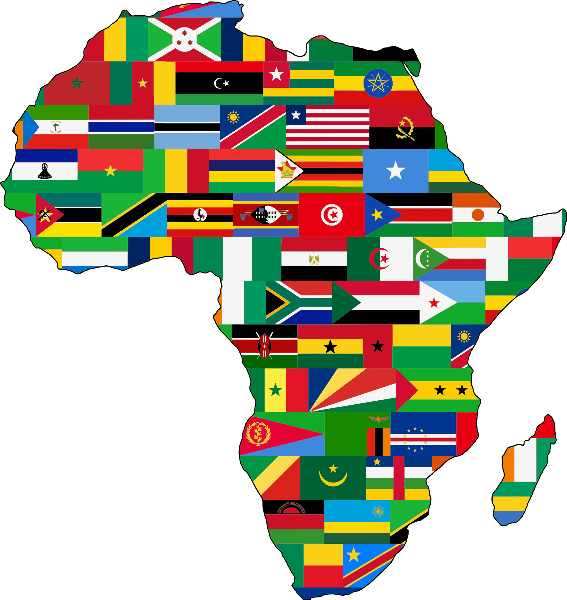 Flag Map of Africa