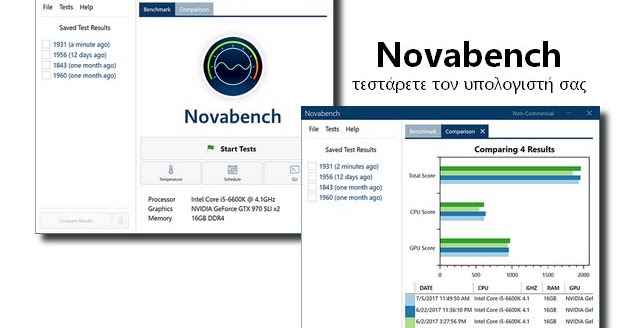 Novabench - Ήρθε η ώρα να δοκιμάσετε τον υπολογιστή σας