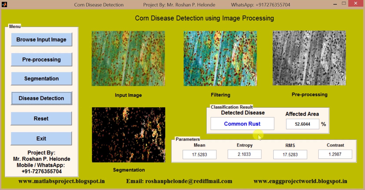 Corn Disease Detection Using Image Processing Matlab Project With