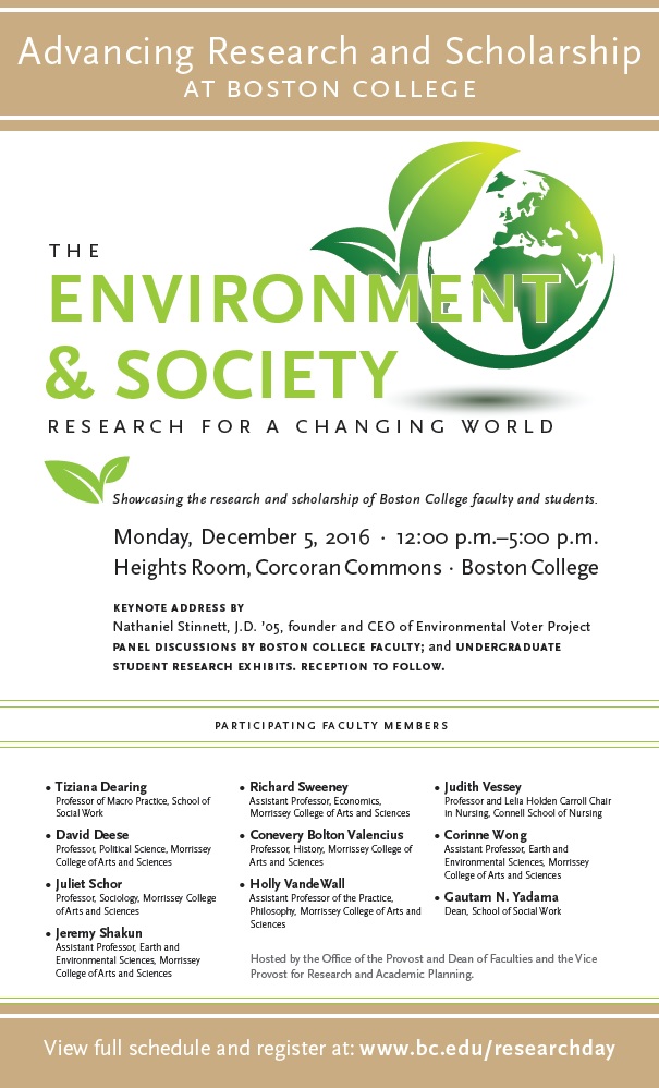 Boston College Environmental Studies Program: 2016