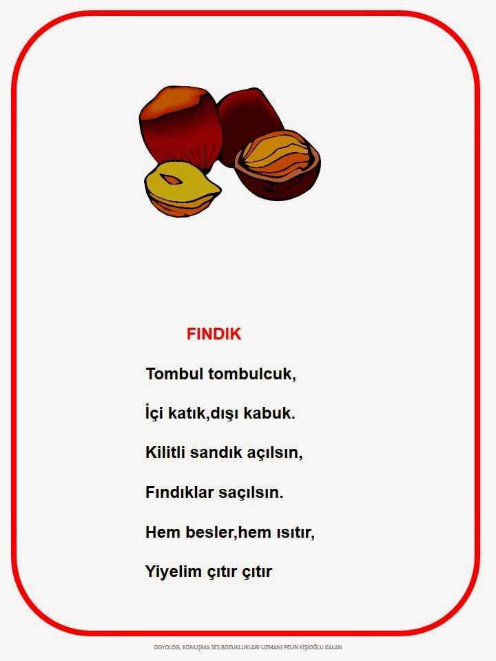 DİL , KONUŞMA ve SES BOZUKLUKLARI UZMANI PELİN KİŞİOĞLU KALAN: Tekerlemeler