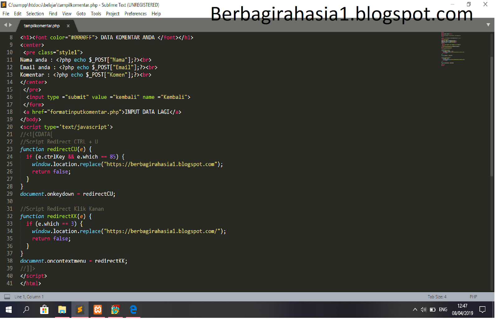 TUGAS WEB PROGRAMMING : Membuat form komentar menggunakan PHP | Welcome ...