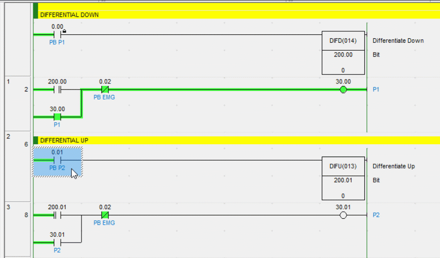 Instruksi PLC DIFU (Differential Up) dan DIFD (Differential Down ...